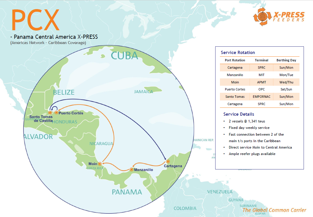 Enhancement of the Panama Central America X-Press (PCX) service